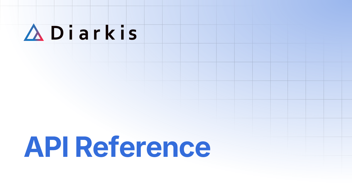 API Reference | English | Diarkis Help Center